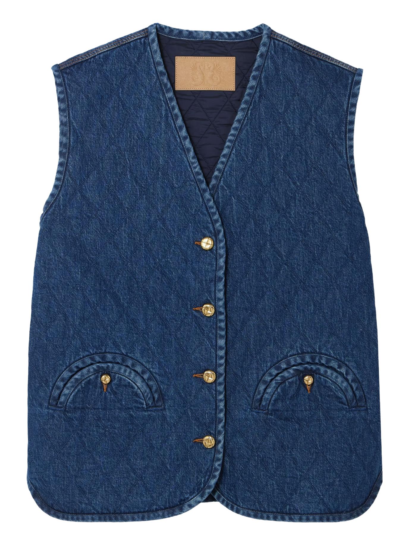BLAZÉ MILANO Blaze Milano Suffolk Padded Quilted Denim Vest